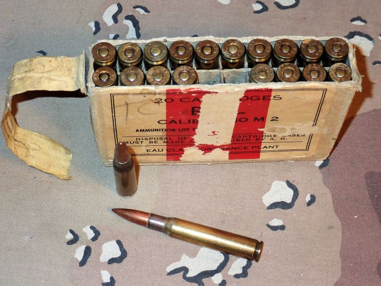 Den Denver Ordnance Plant - Wwii 3006 - 20 Cartridges (M2) Box Fmj ...