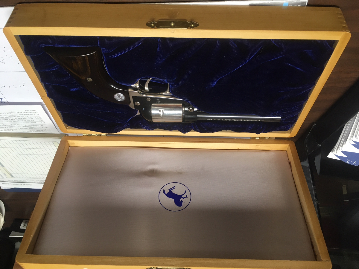 Colt 22 Lr Revolver With Walnut Grips And Blued In Wood Case .22 Lr For ...