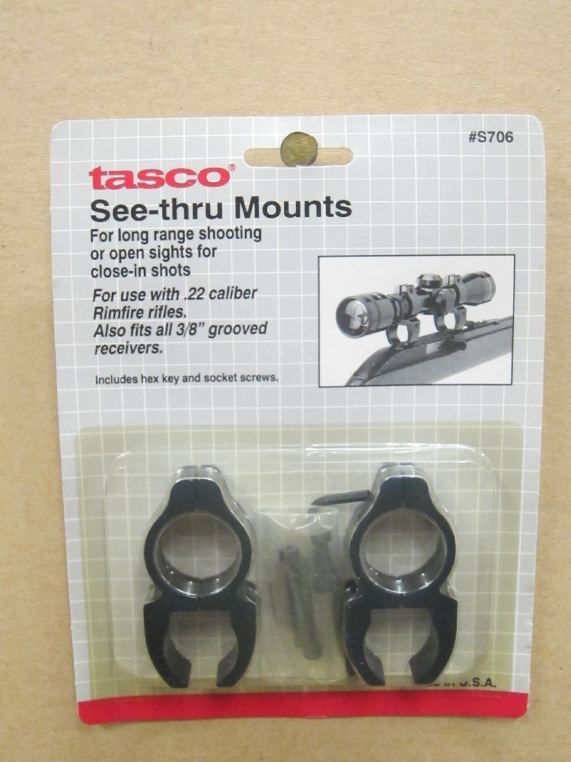 TASCO SEE-THRU SCOPE MOUNT FOR .22 RIMFIRE RIFLES .22 14450288 ...