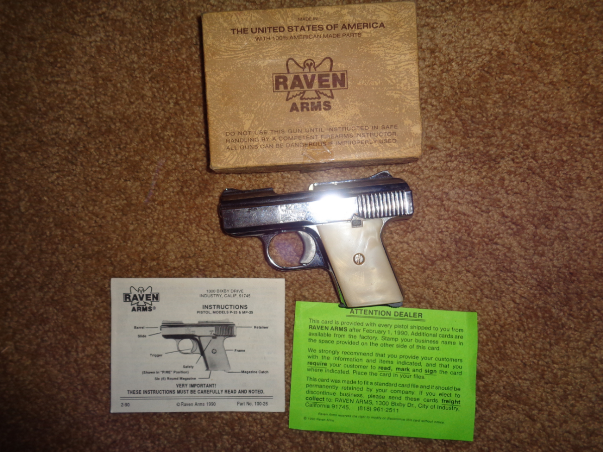 Raven Arms Mp-25 Chrome .25 Acp For Sale at GunAuction.com - 17273333