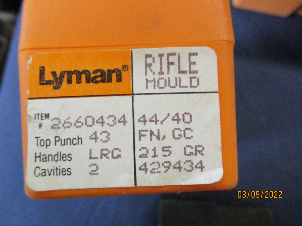 Lyman Mold .44-40 Win. For Sale at GunAuction.com - 17207649