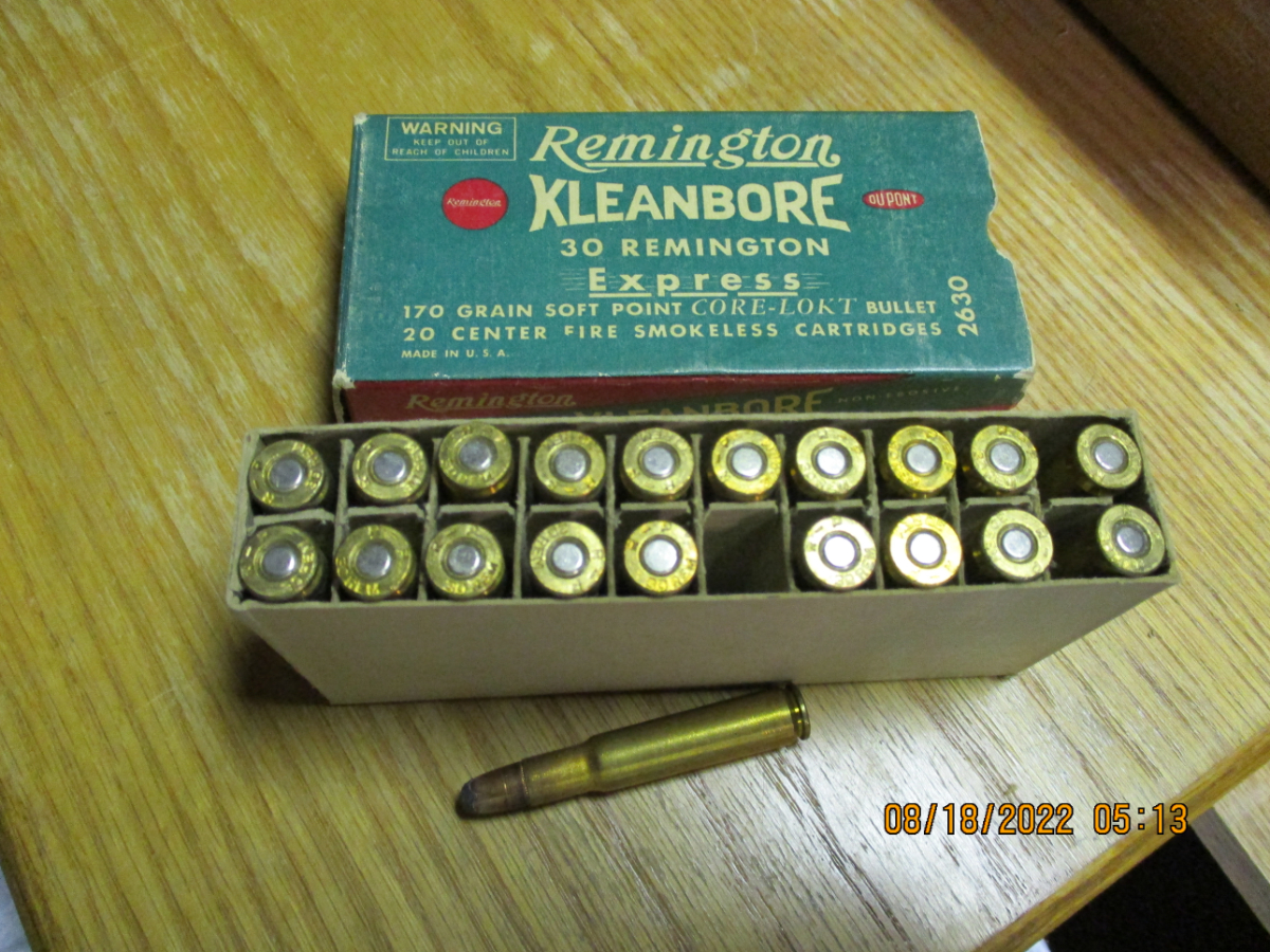 Kleanbore 30 Remington Express Full Box Vintage Ammo .30 Remington For ...