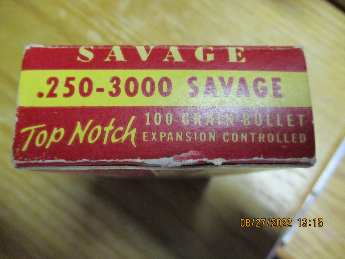 Savage Vintage Box With 20 Pieces Of Factory Head Stamped Brass .250 ...