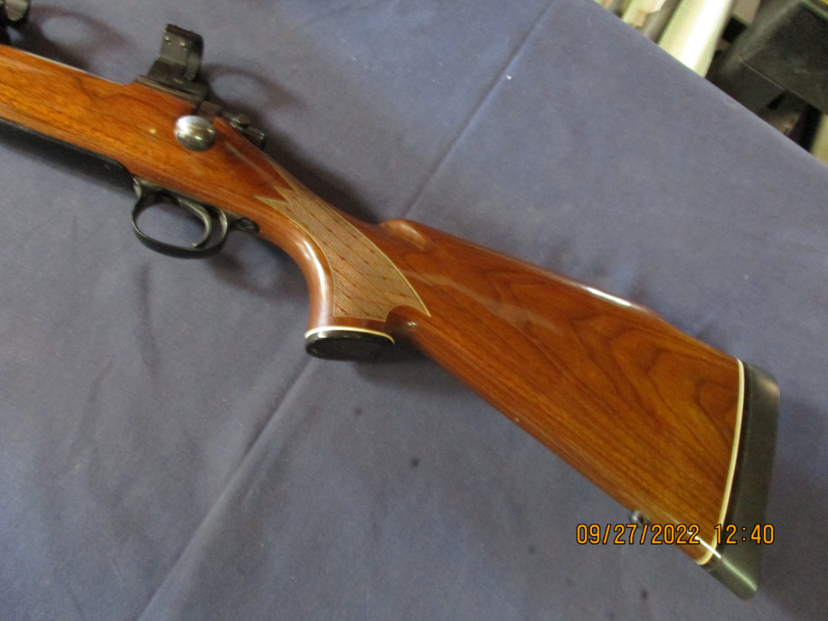Remington Rifle With Left-Hand Custom Barrel, Factory Wood Stock Dies ...