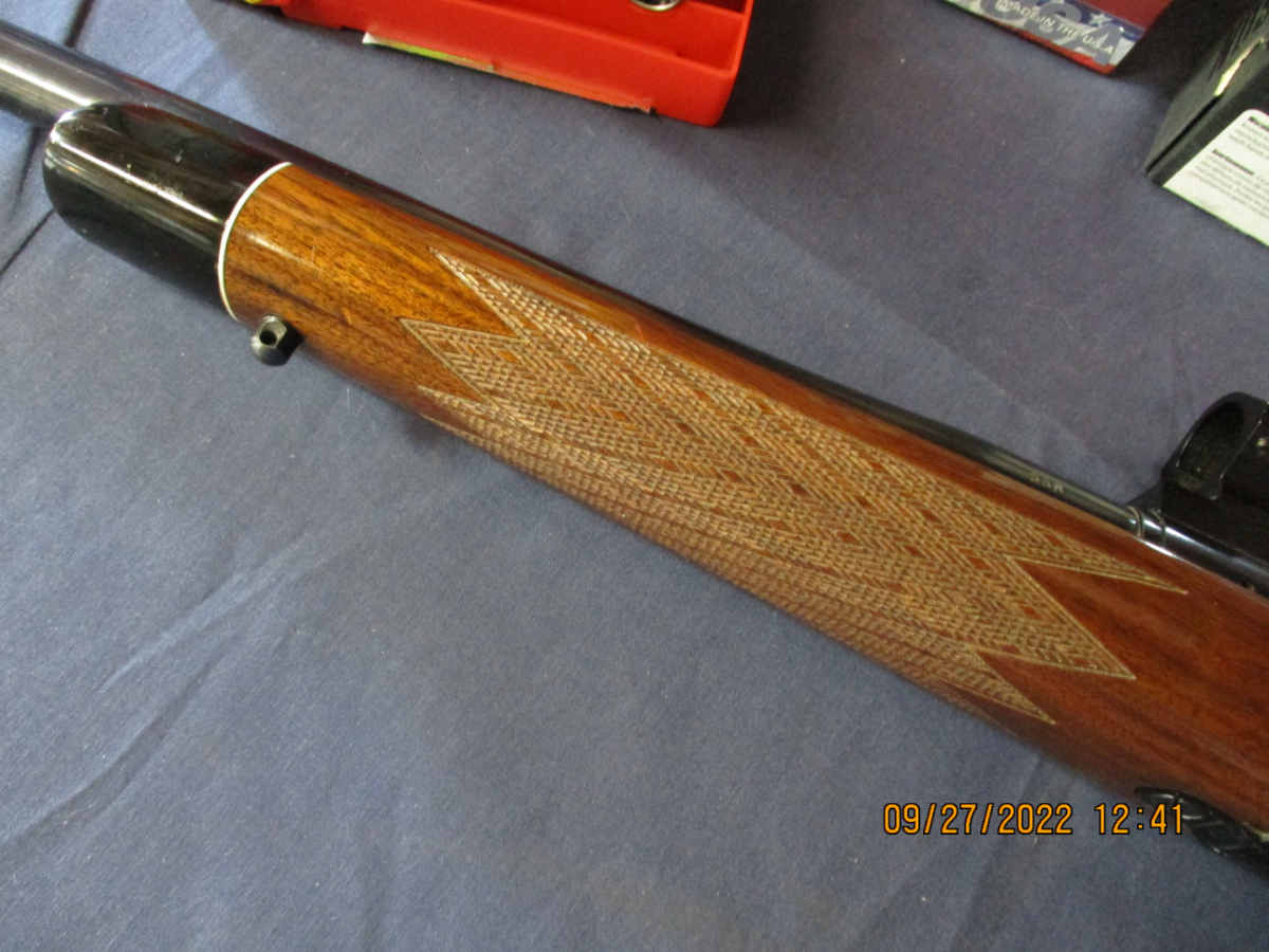 Remington Rifle With Left-Hand Custom Barrel, Factory Wood Stock Dies ...