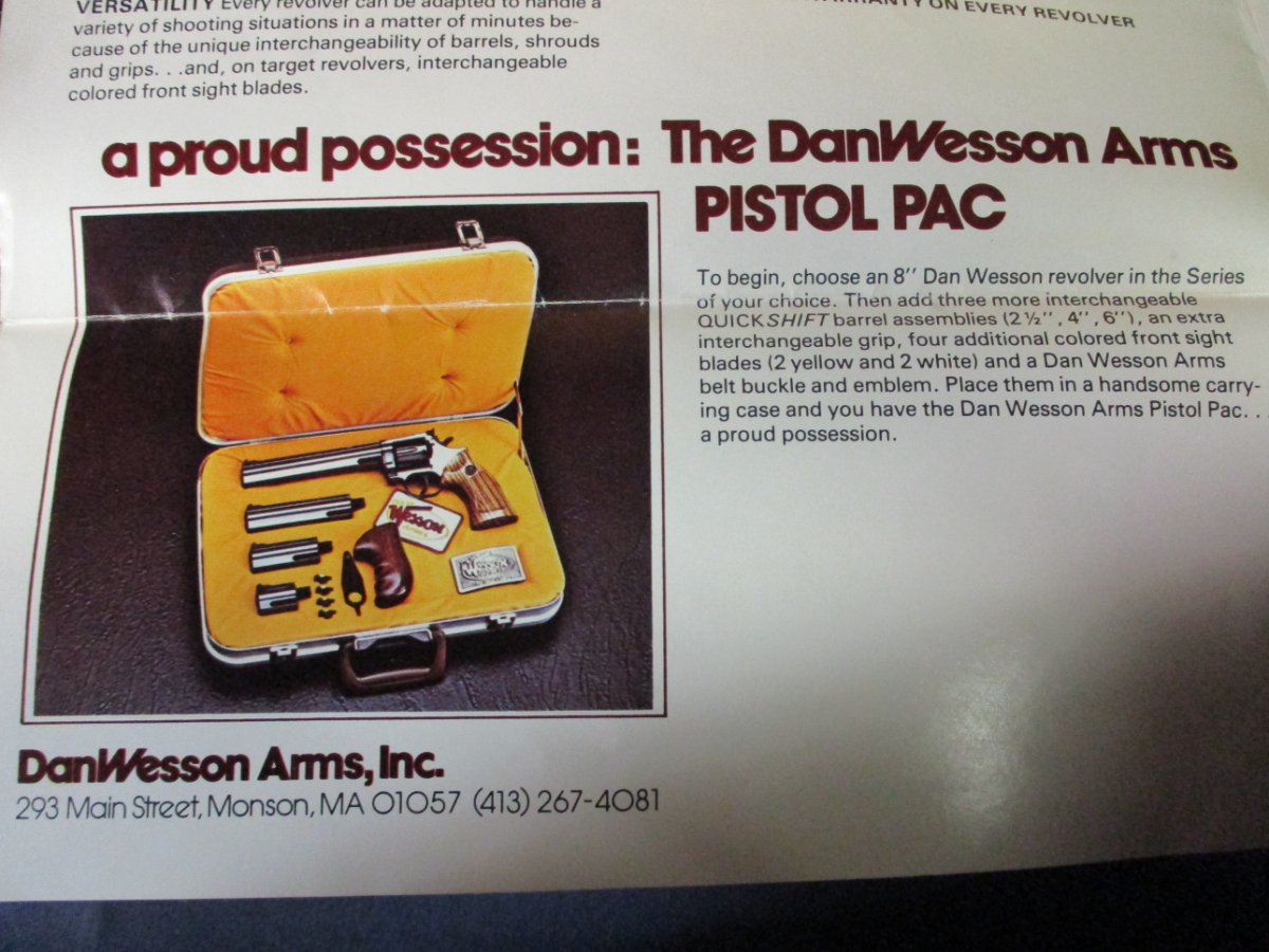 Dan Wesson The Danwesson Arms Pistol Pac Like New .357 Magnum For Sale ...