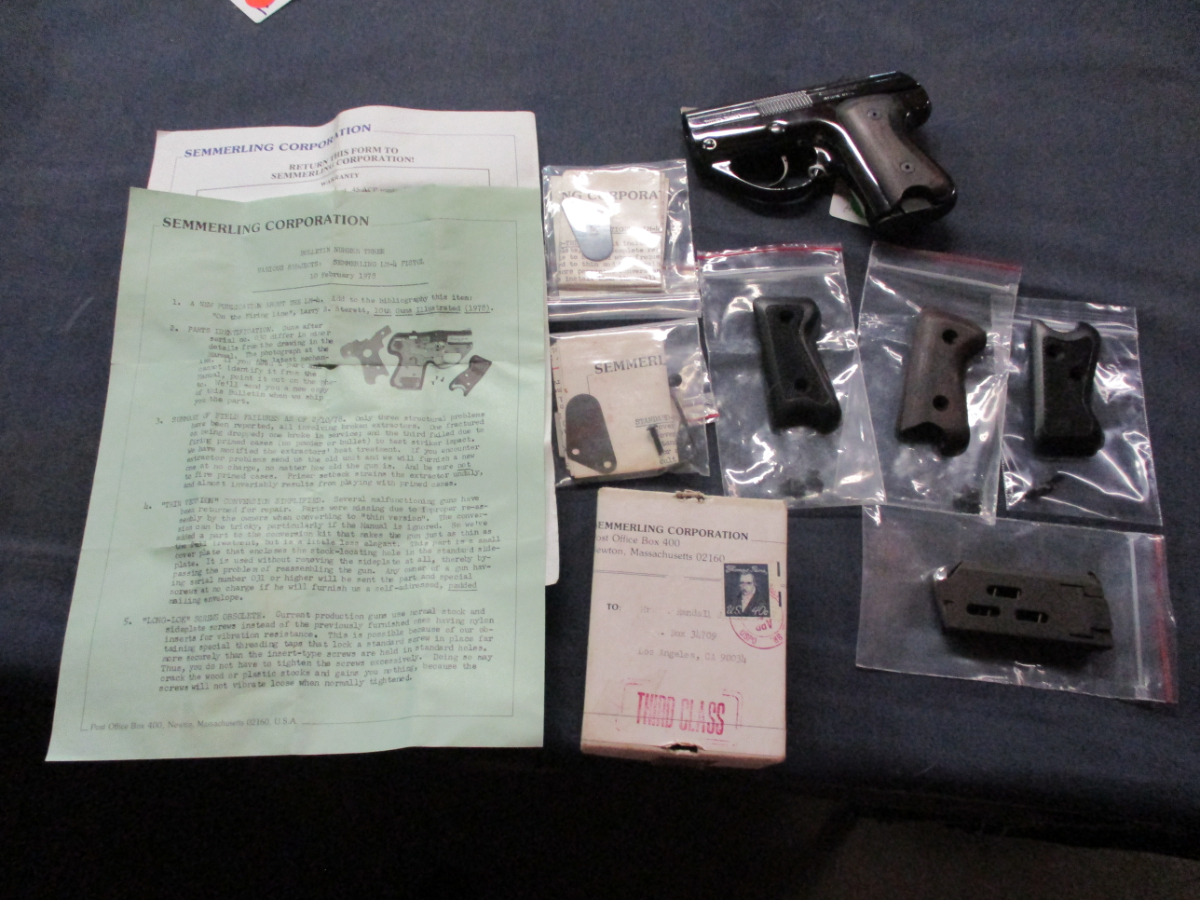 Semmerling Corp Semmerling Lm-4 45acp With Extra Parts And Papers Like ...