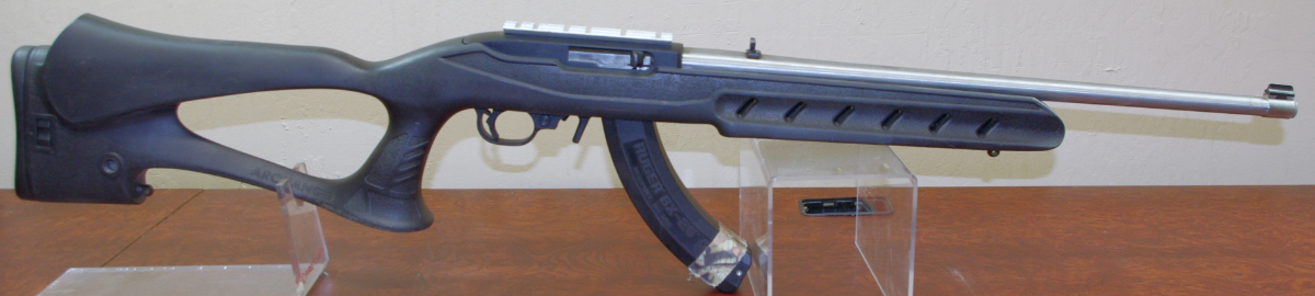 Ruger 10/22 Stainless Brl Blue Rcvr Blk Syn Archangel Stock Hi Cap ...