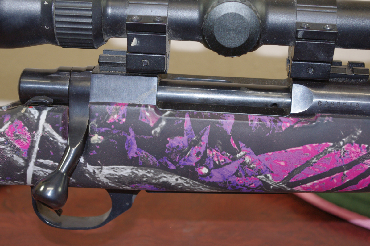 Howa Model 1500 Pink Camo Syn Stock Blue Finish With Scope And Sling ...