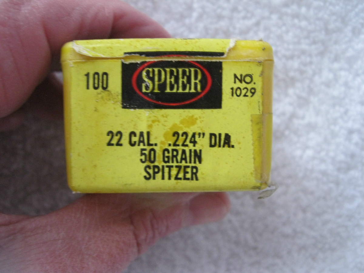 22 Caliber .224 Diameter 50 Grain Spitzer Reloading Bullets Speer 70 ...