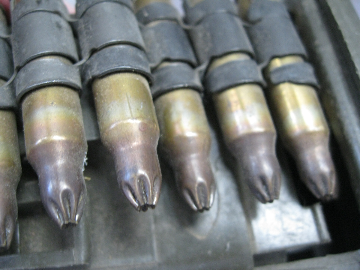 200 Round Magazine Loaded With 5.56 .223 Blanks On A Disintegrating ...