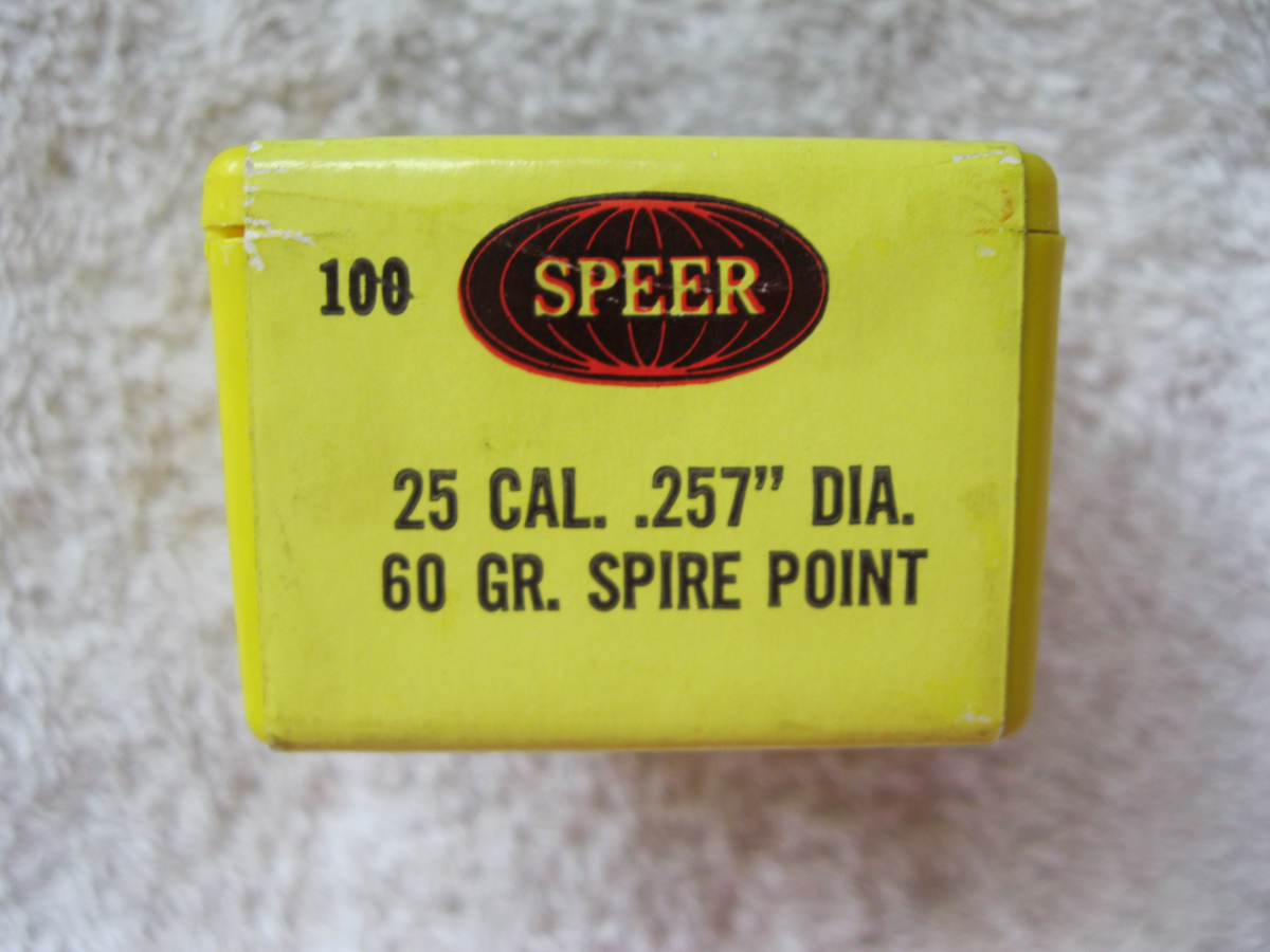 25 Caliber .257 Diameter 60 Grain Spire Point Speer Bullets Reloading ...
