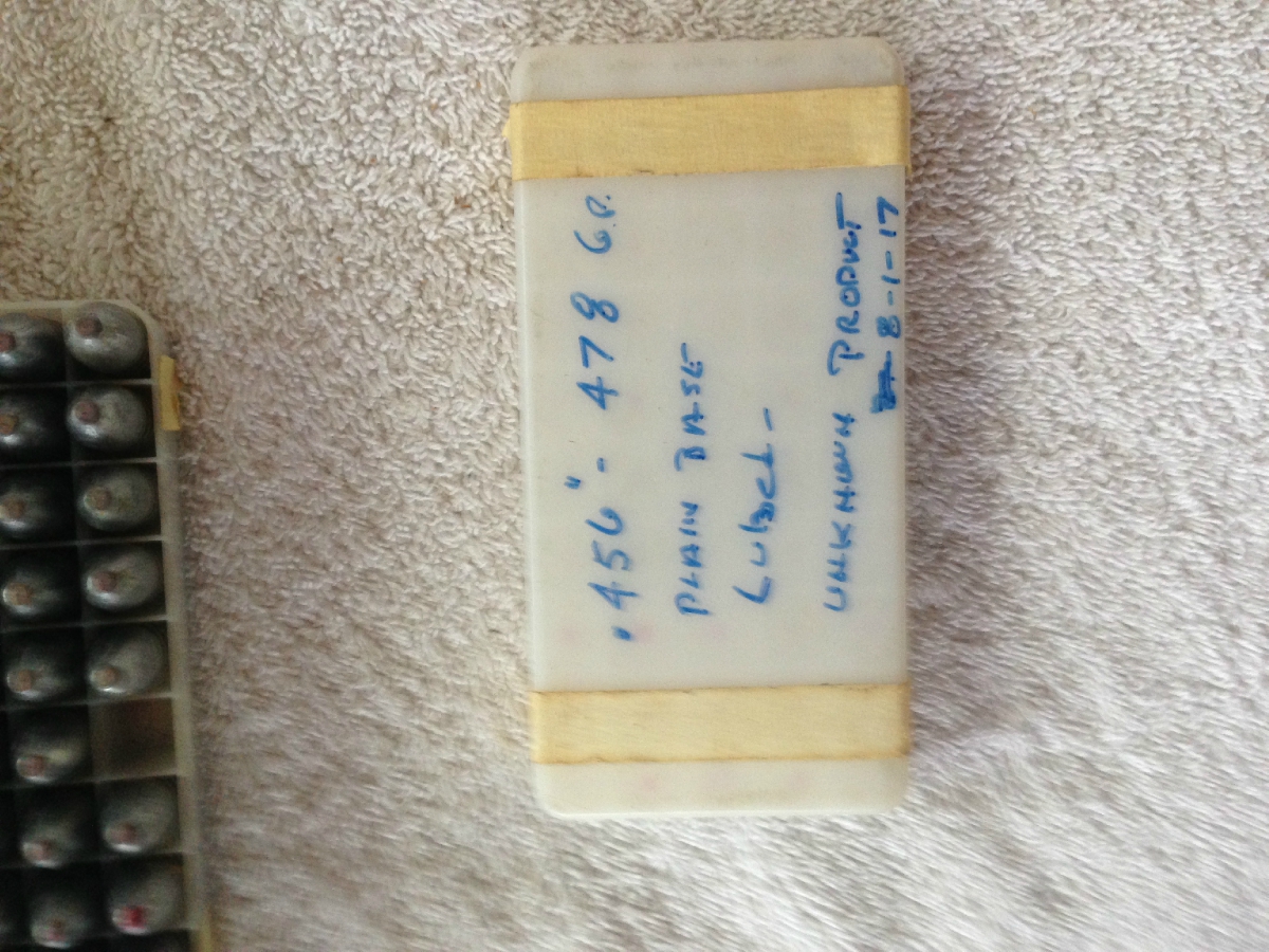 45 CALIBER .456 DIA 478 GRAIN PLAIN BASE CAST LEAD BULLETS 49 count ...