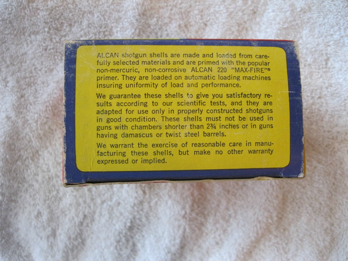 Alcan 12 Gauge Shotgun Shells Empty Box Vintage Smokeless Powder ...