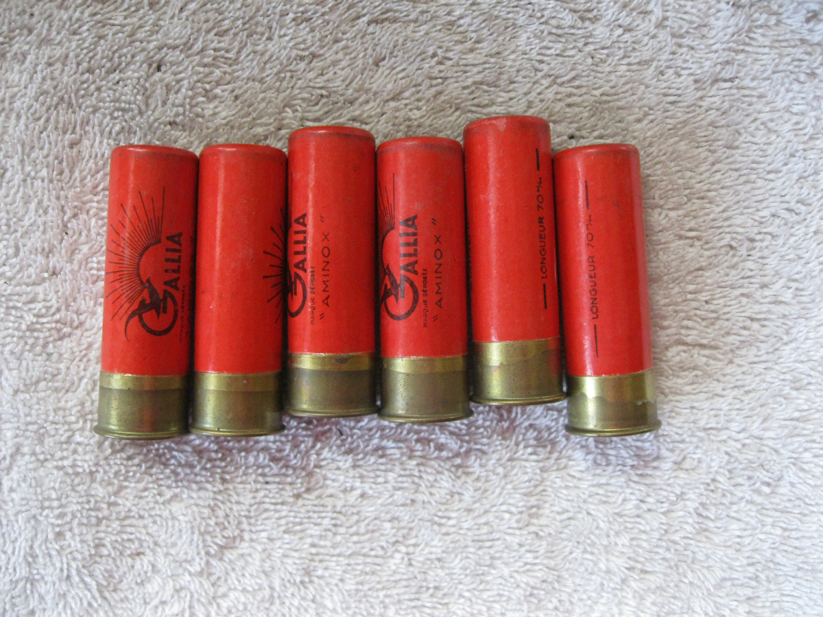 GEVELOT 12 GAUGE SHOTGUN SHELLS PARIS GALLIA AMINOX 7 ROLL CRIMP CHARGE ...