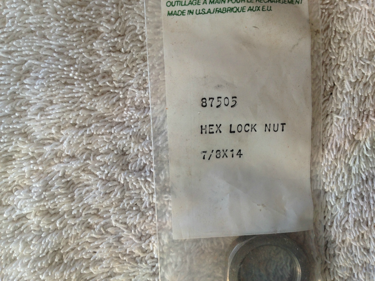 RCBS HEX LOCK NUT 7/8 X 14 87505 NEW IN PACKAGE UNOPENED / 619-0 ...