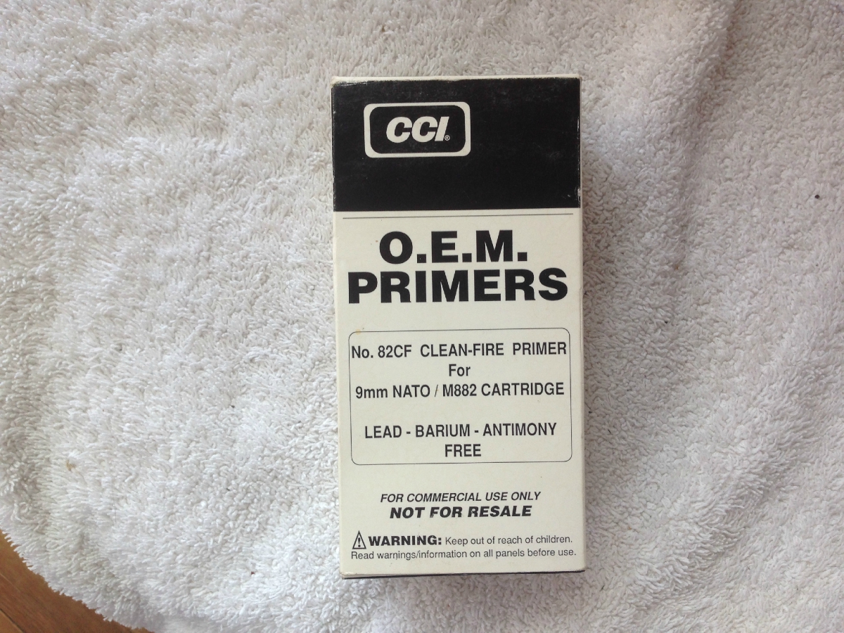 Cci O.E.M. Small Arms Primers No. 82cf Clean Fire For 9mm Nato / M882 ...