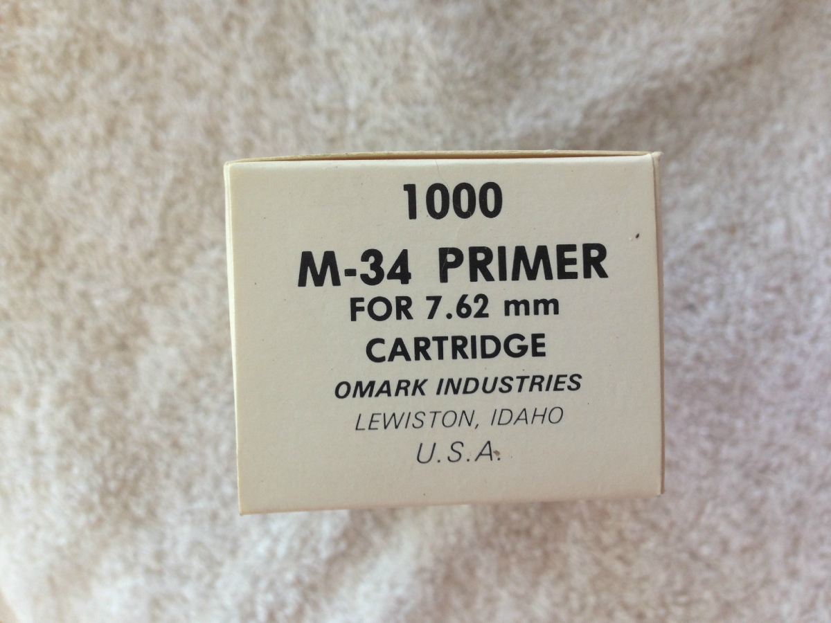 Omark Industries M-34 Primer For 7.62 Mm Cartridge Large Military Rifle ...