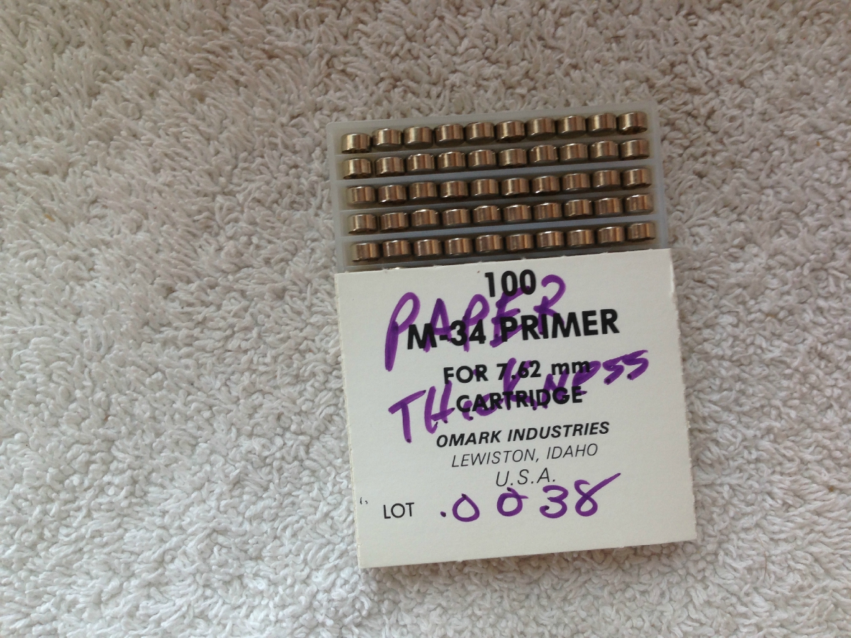 Omark M-34 Primer For 7.62 Mm Cartridge Large Military Rifle Primers ...
