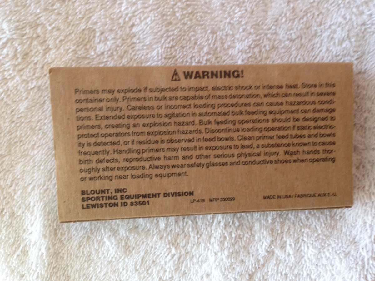 CCI Ammunition M36A2 PERCUSSION PRIMERS for 50 CALIBER 30mm WARTHOG GAU ...