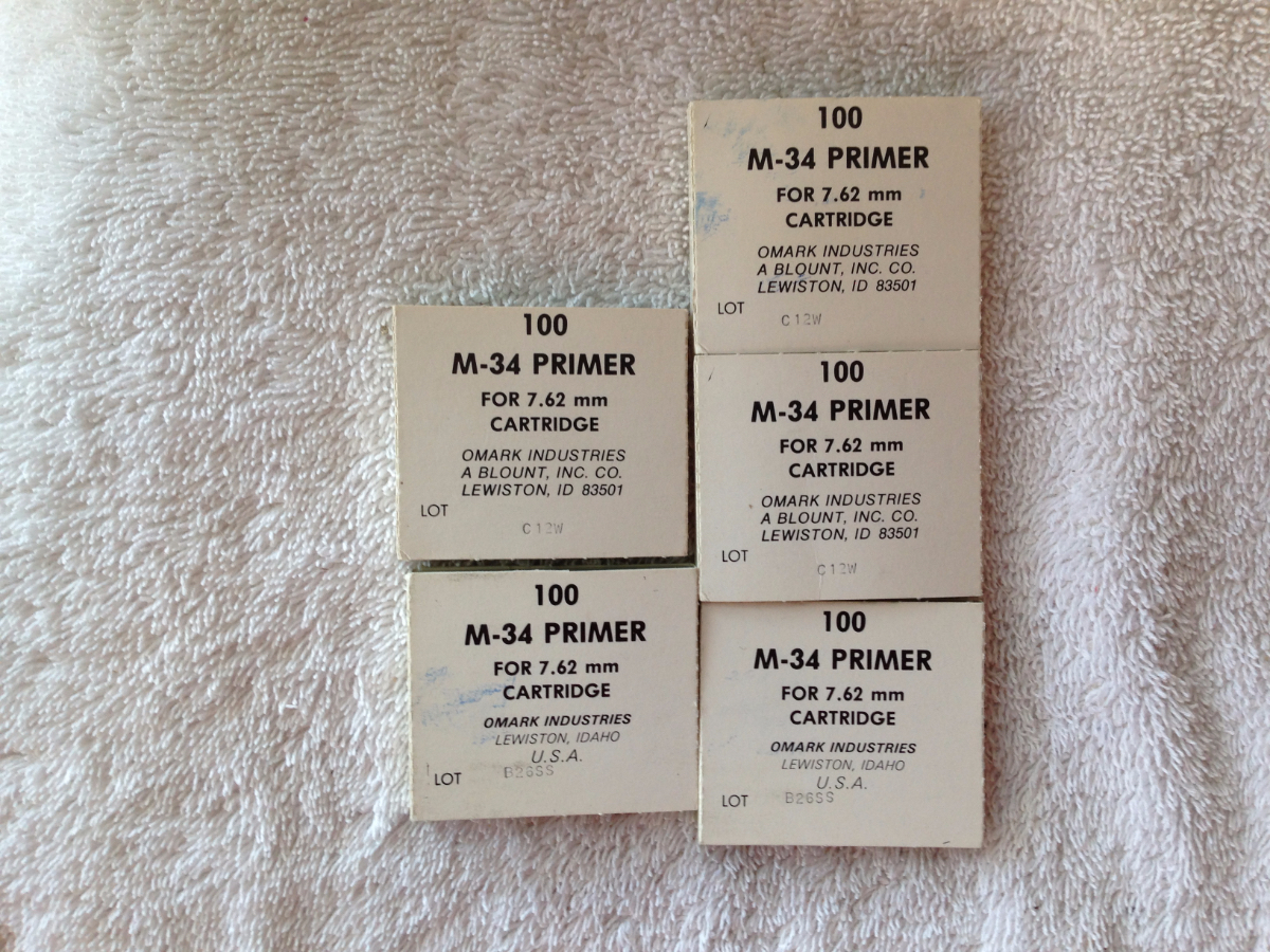 Omark Industries M-34 Primer For 7.62 Mm Cartridge Large Military Rifle ...
