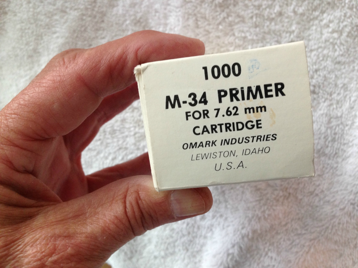 Omark M-34 Primer For 7.62 Mm Cartridge Large Military Rifle Primers ...