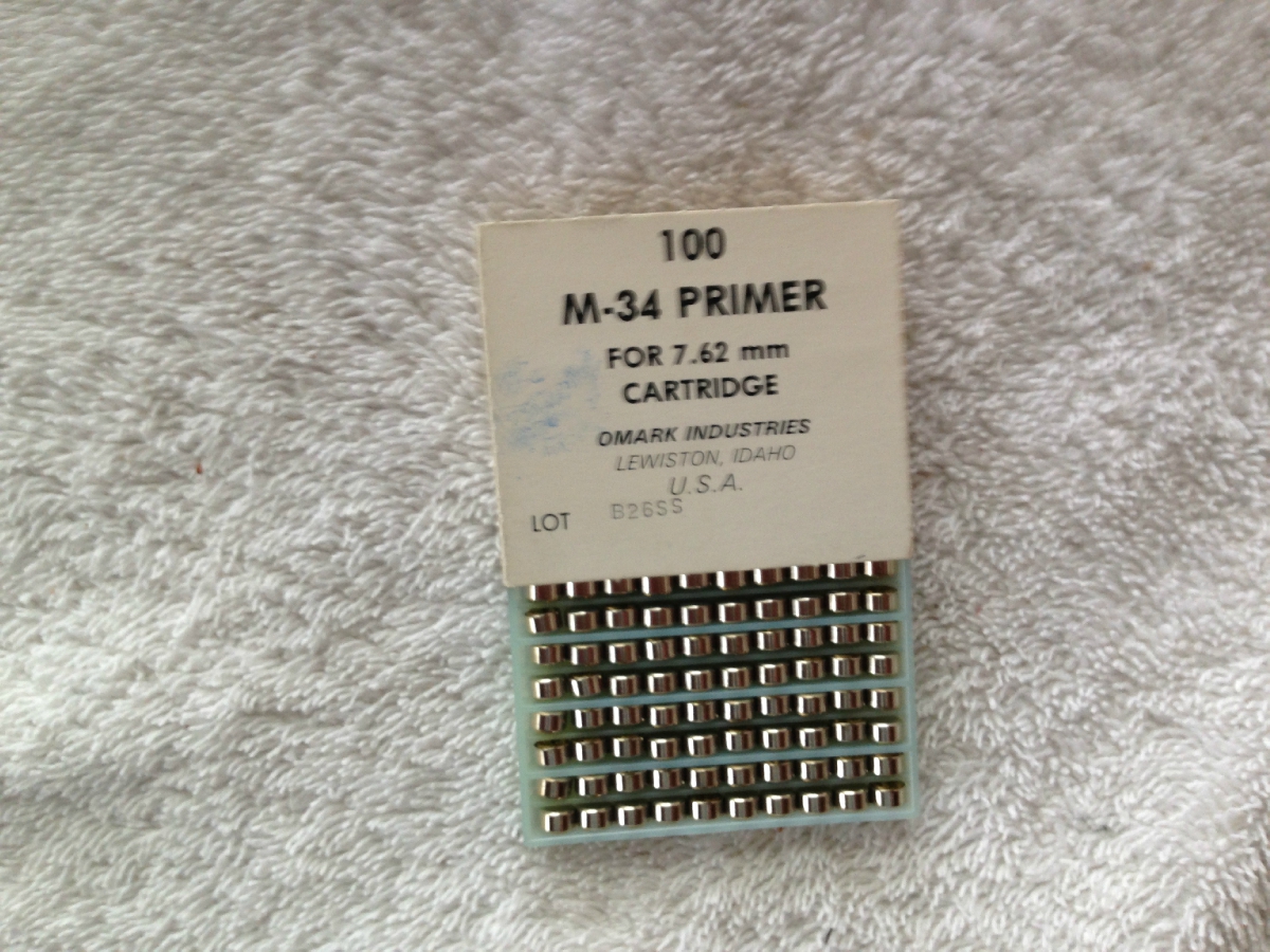Omark M-34 Primer For 7.62 Mm Cartridge Large Military Rifle Primers ...