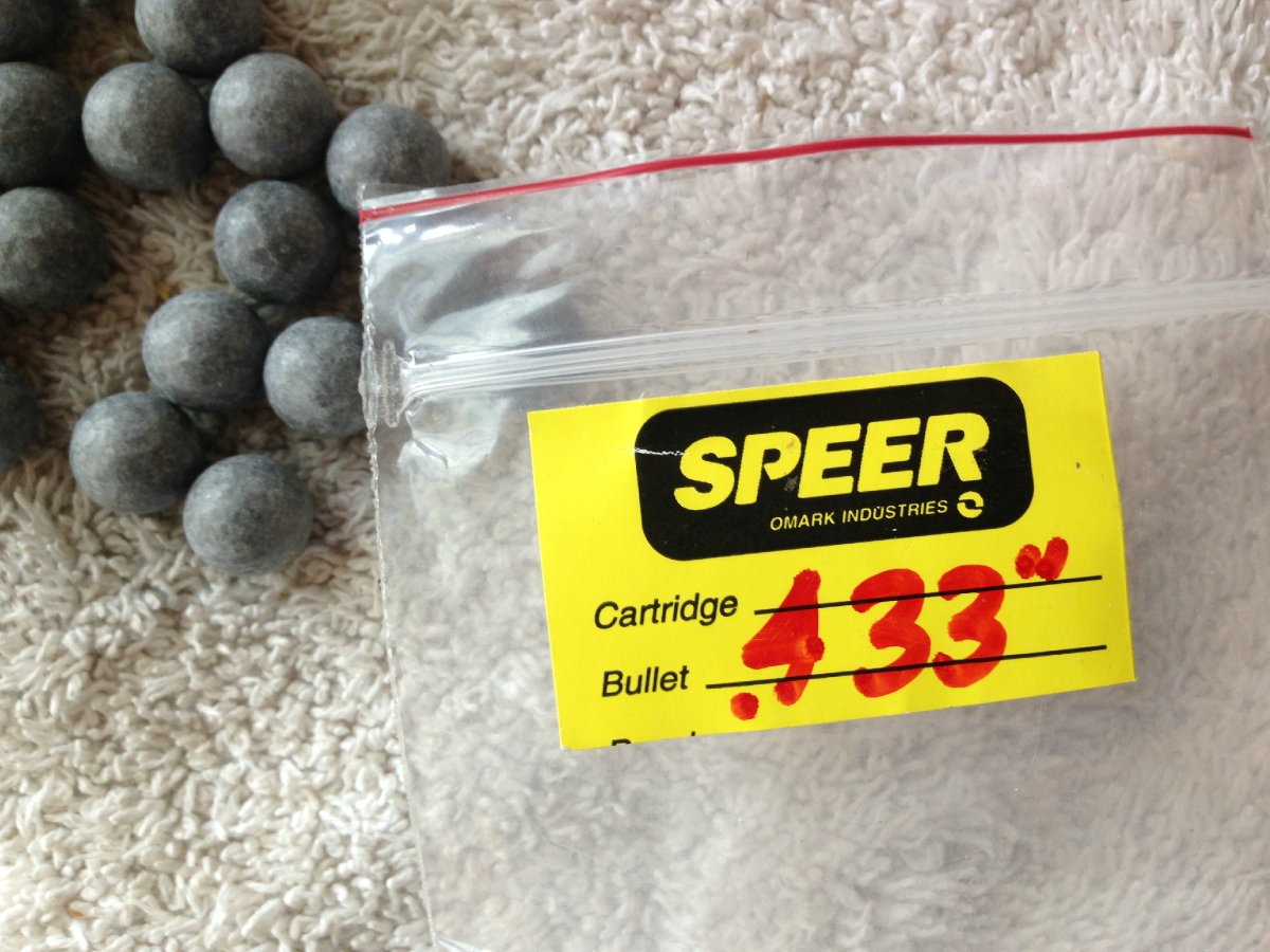 SPEER .44 CALIBER .433 LEAD ROUND BALLS MUZZLELOADING BLACK POWDER ...