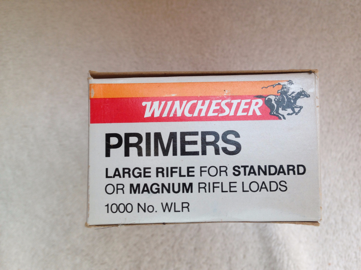 WINCHESTER NO. WLR LARGE RIFLE PRIMERS FOR STANDARD OR MAGNUM RIFLE ...