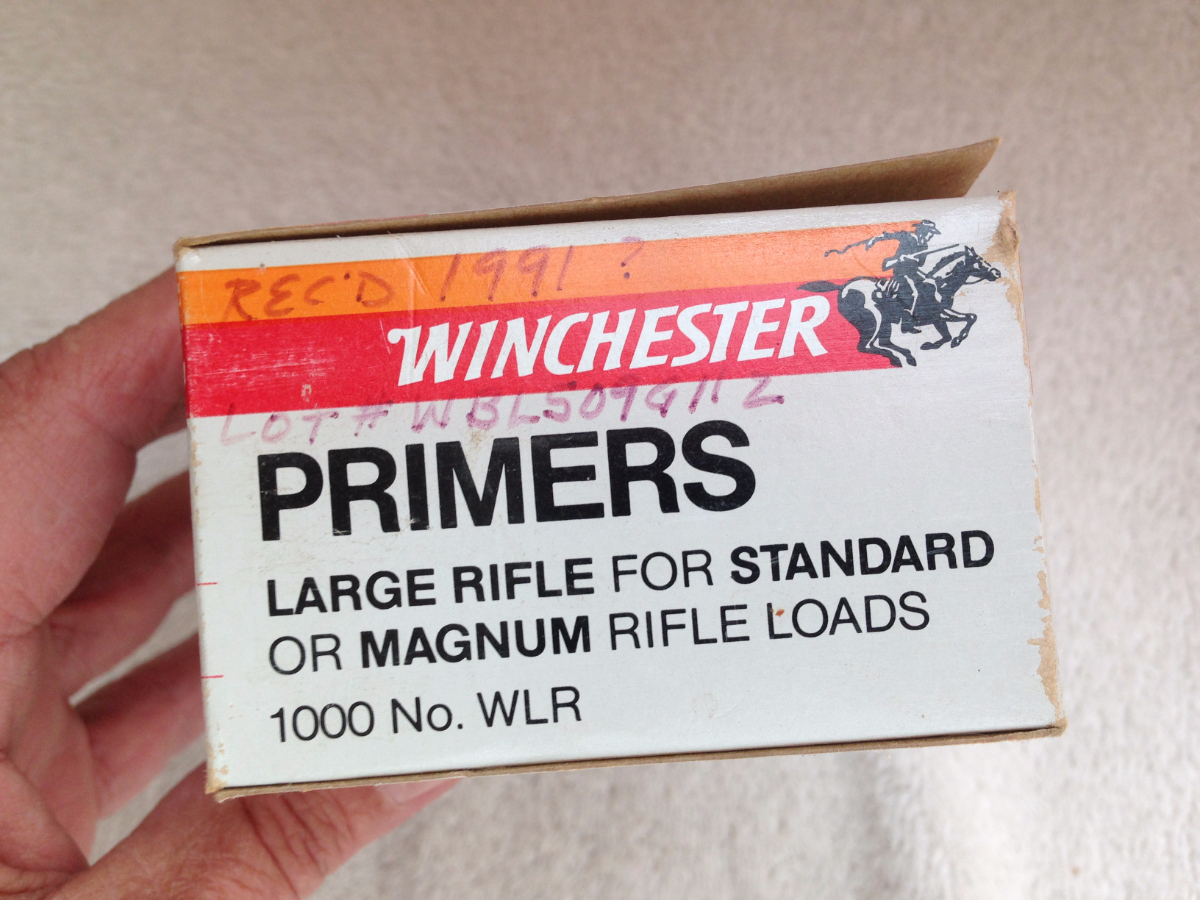 WINCHESTER NO. WLR LARGE RIFLE PRIMERS FOR STANDARD OR MAGNUM RIFLE ...