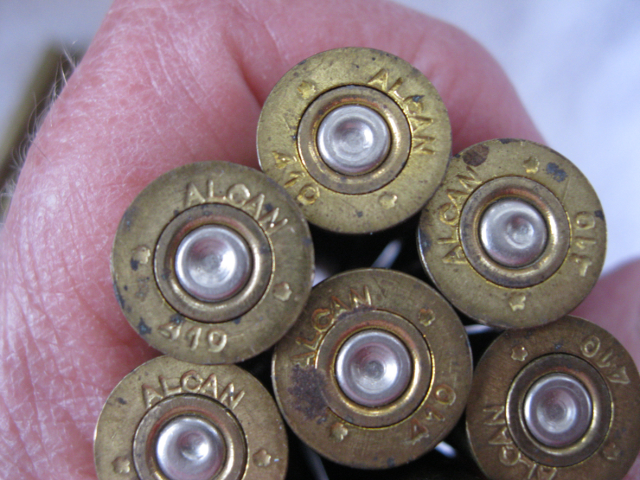 ALCAN 410 3-INCH BRASS CARTRIDGE CASES USES BATTERY CUP PRIMERS ...