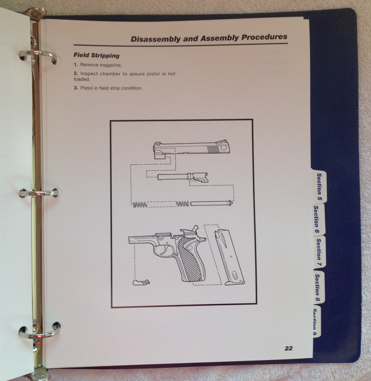 Smith & Wesson Armorer`S Pistol Manual 3-Ring Binder Model 39 59 469 ...
