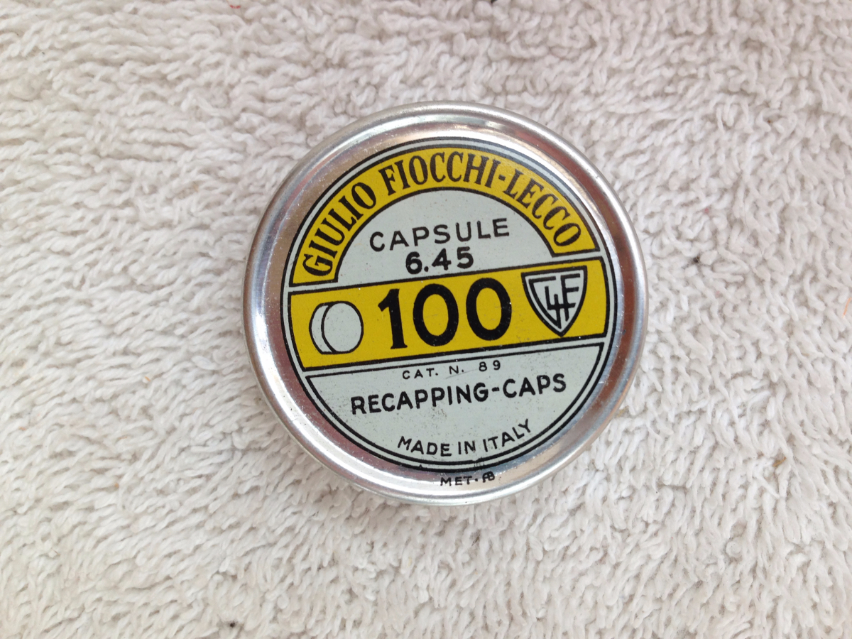 GIULIO FIOCCHI-LECCO PERCUSSION CAPS CAPSULE 6.45 RECAPPING-CAPS 100 ...
