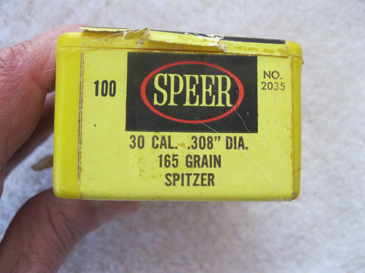 30 CALIBER .308 DIA 165 GRAIN SPITZER SPEER BULLETS RELOADING ...