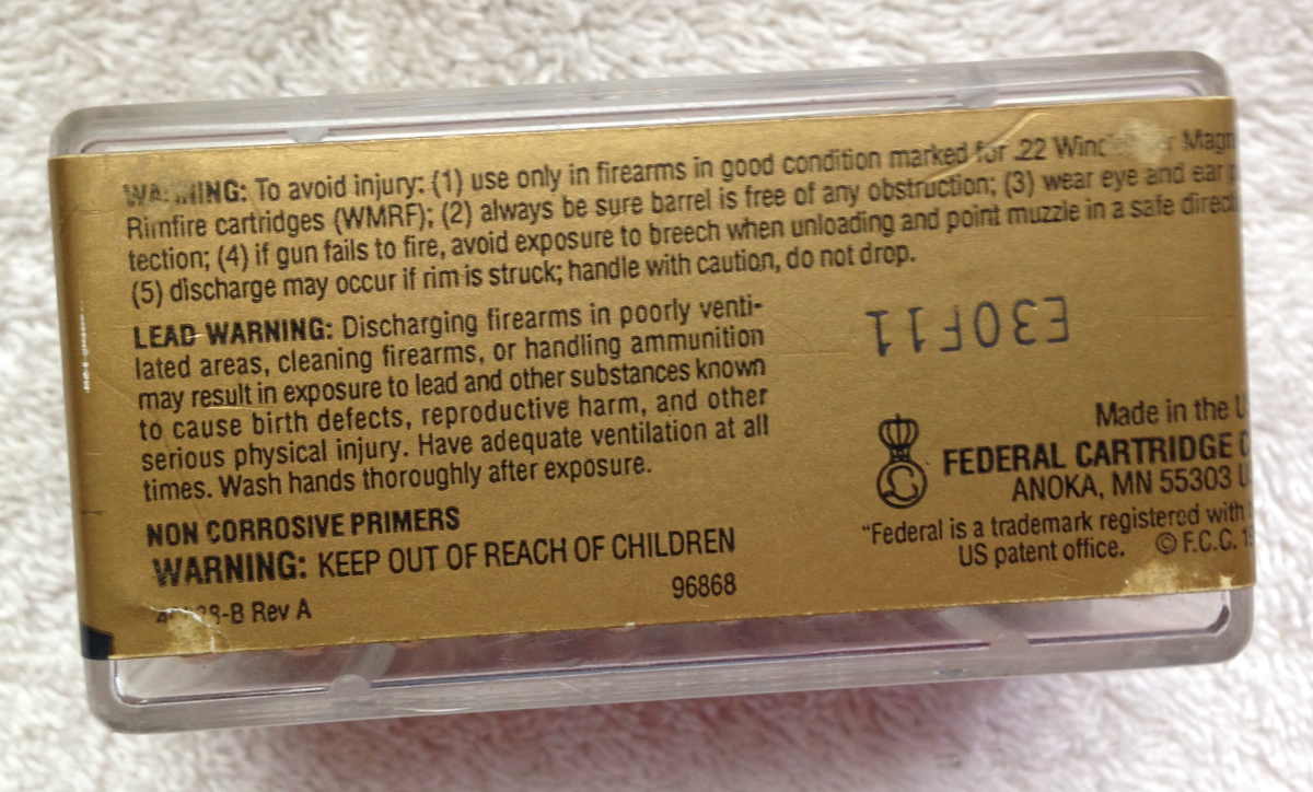 Federal Cartridge Corporation Federal Premium Rimfire .22 Win. Mag 30 ...