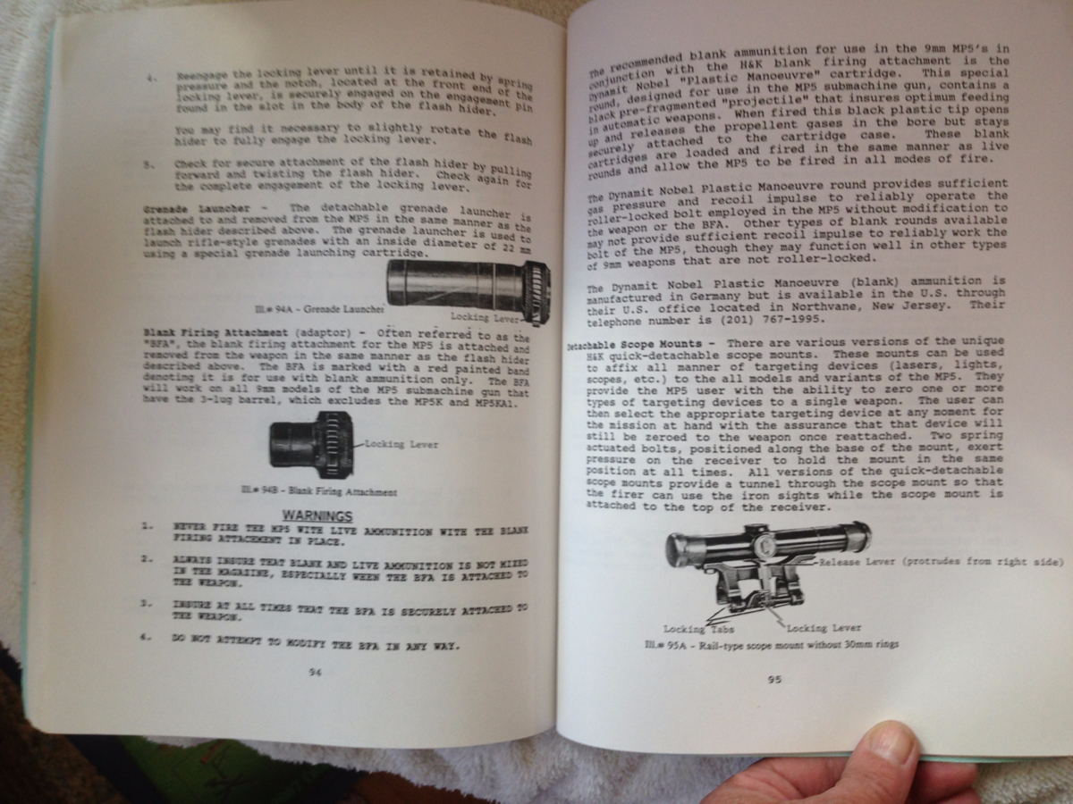 Operator`S Manual Heckler & Koch Mp5 Submachine Gun Family Draft 1993 H&K / 1104-0 For Sale at ...