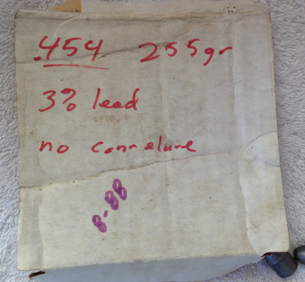 Speer 45 Caliber .454 Diameter 255 Grain 3 Percent Antimony In Lead ...