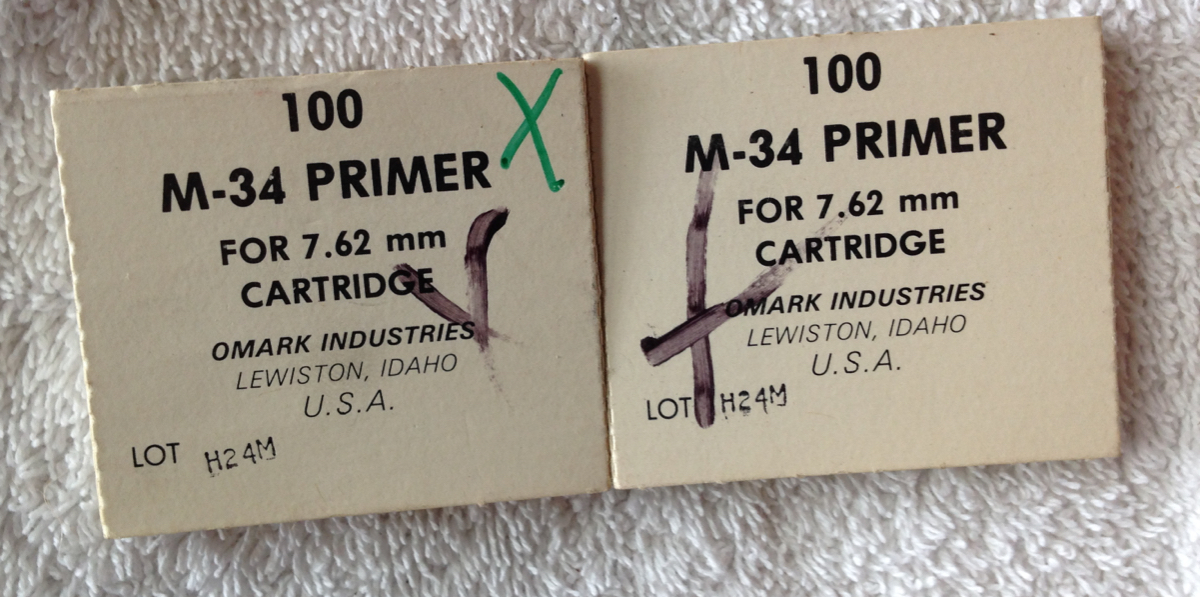 Omark Industries M-34 Primer For 7.62 Mm Cartridge Large Military Rifle ...
