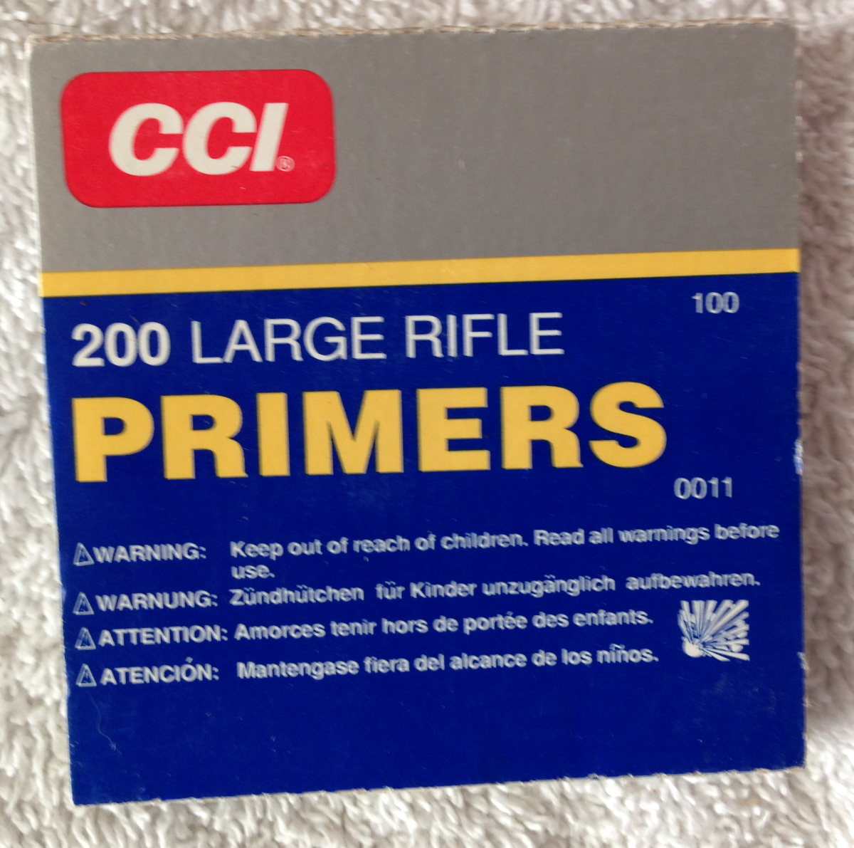 CCI Ammunition CCI NO. 200 LARGE RIFLE PRIMERS 100 count 0011 / 0131-1 ...
