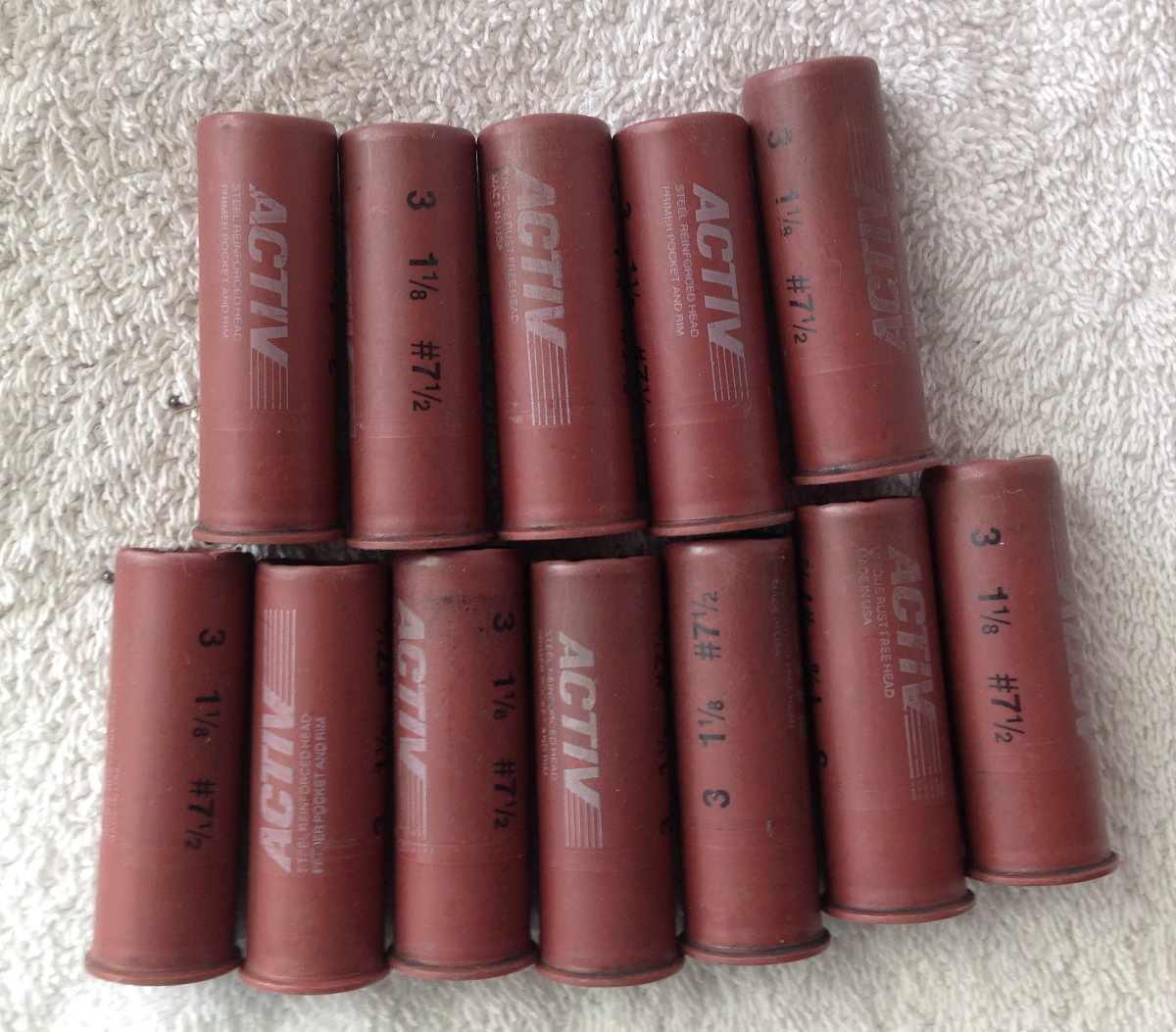 Activ 12 Gauge Shotgun Shells Shotshells 3 1 1/8 7 1/2 12 Count Steel ...