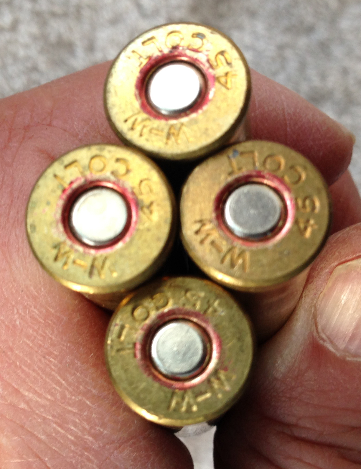 Winchester-Western .45 Long Colt Shotshells 7 1/2 4 Count Brass W-W ...