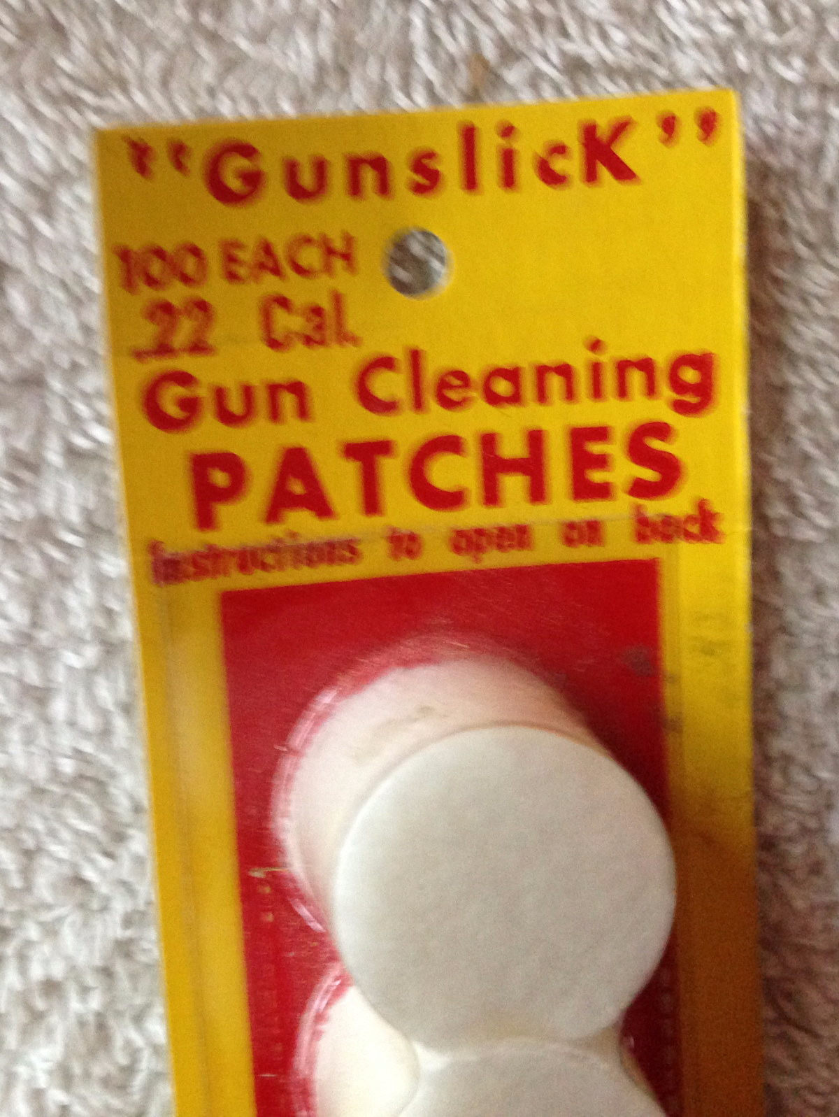 Outers Gunslick .22 Caliber Gun Cleaning Patches Vintage Sealed 100 ...