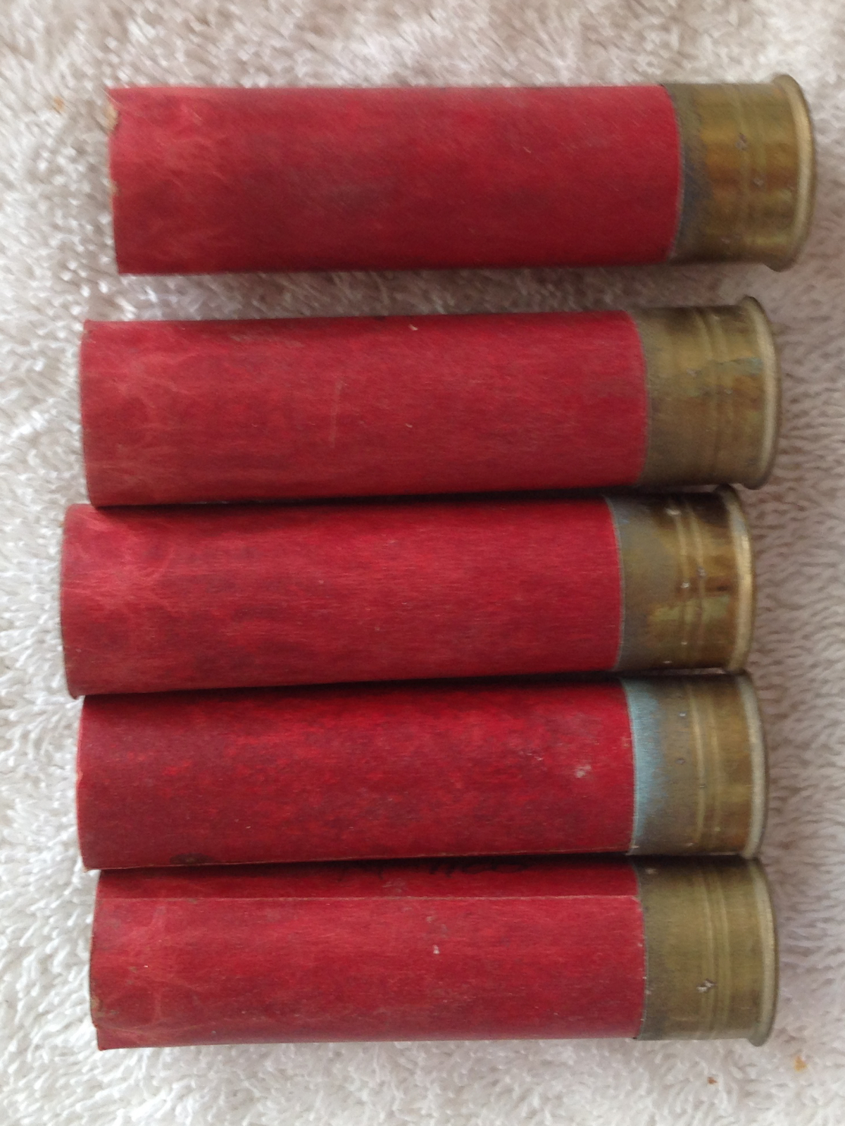 FIRED 16 GAUGE ALCAN RED PAPER SHOTGUN SHELL HULLS SHOTSHELLS 5 count ...