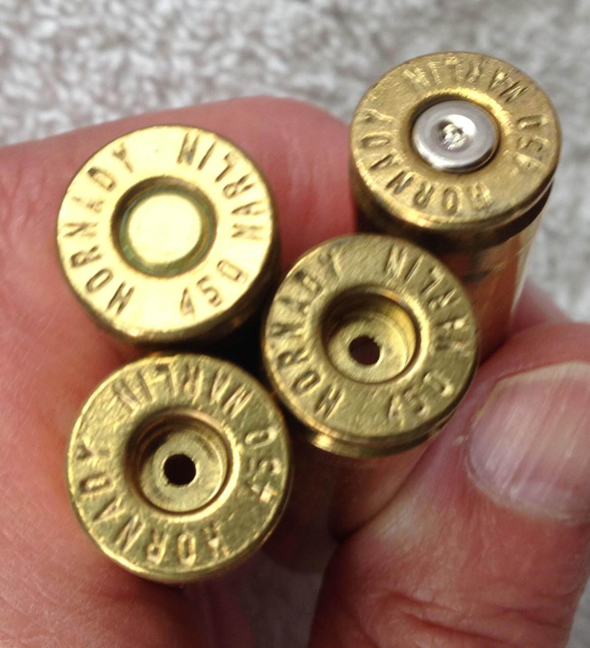 .450 Marlin Brass Hornady 4 Count 3 New 1 Primed 1 Fired Reloading ...