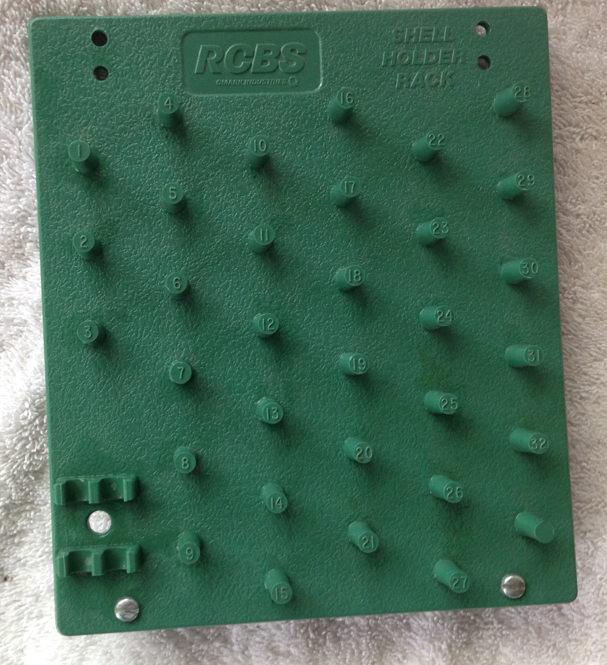 Rcbs Shell Holder Rack 27 Numbered Pegs Green Plastic 6 3/4 X 5 3/4 ...