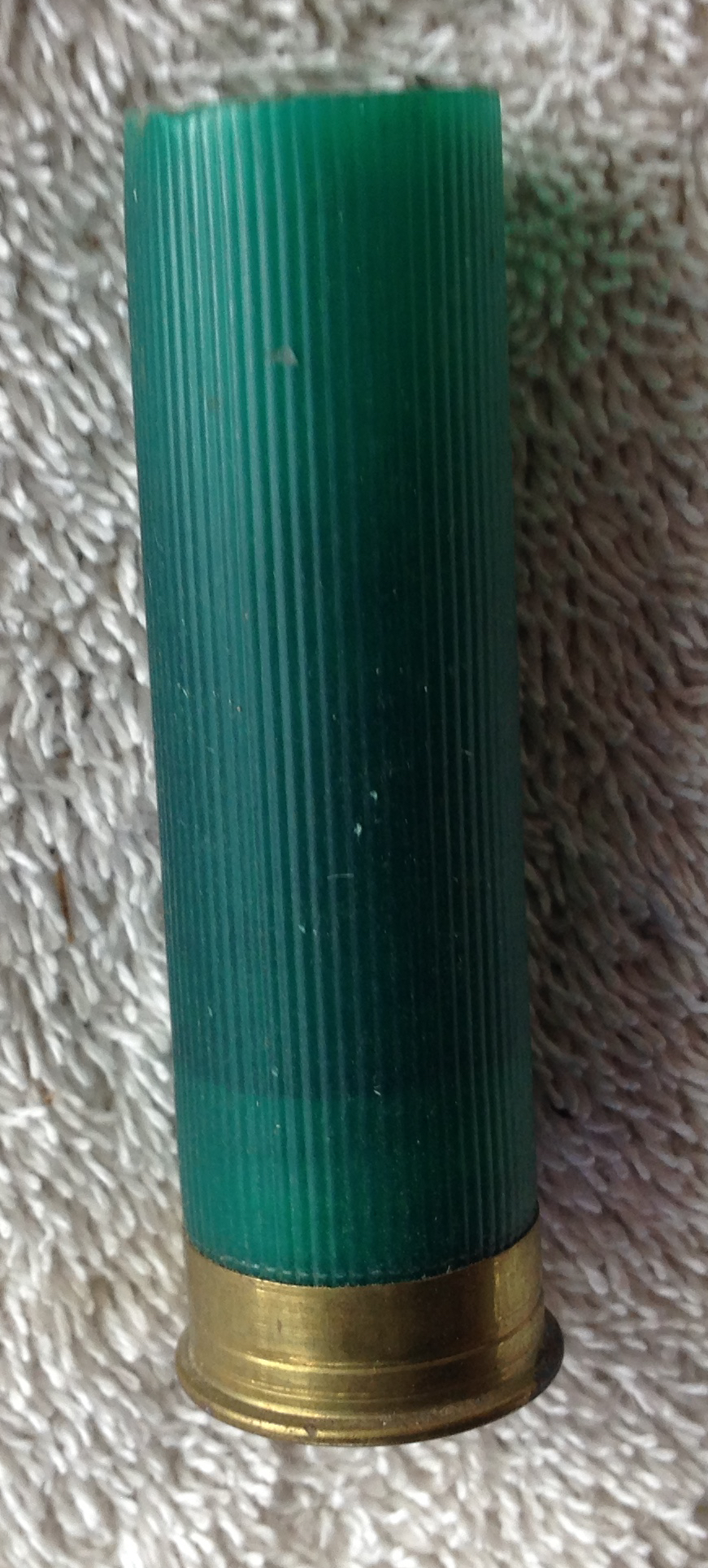 Remington-Peters 12 Gauge Green Plastic Ribbed Shotgun Shell Hull Fired ...