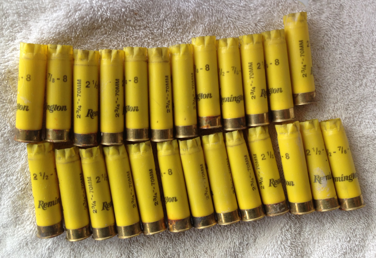 20 GAUGE 2 3 4 70MM 2 1 2 7 8 8 REMINGTON YELLOW RIBBED PLASTIC