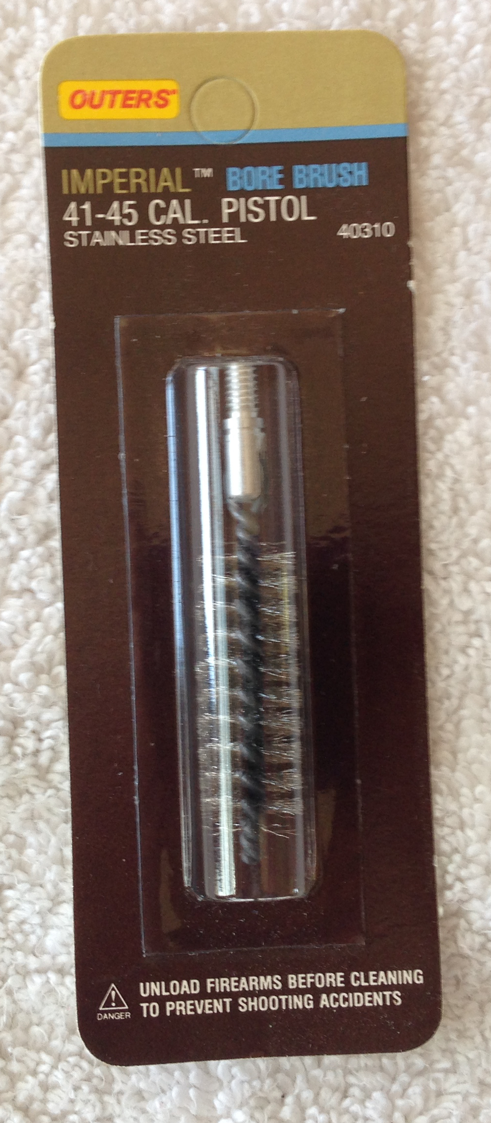 41 - 45 Caliber Pistol Stainless Steel Cleaning Bore Brush 40310 Outers ...