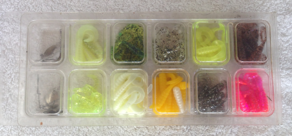 RUBBER GRUBS & SPINNERS VARIETY PACK 12 DIFFERENT KINDS PARTIALLY USED ...