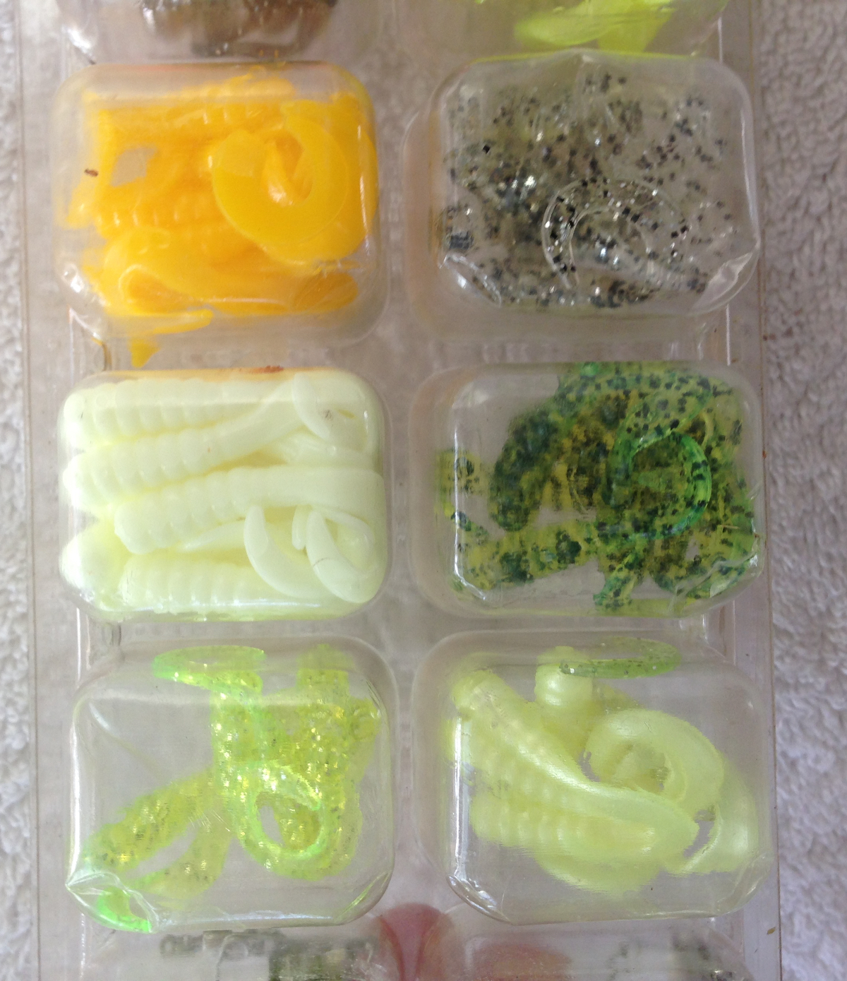 RUBBER GRUBS & SPINNERS VARIETY PACK 12 DIFFERENT KINDS PARTIALLY USED ...